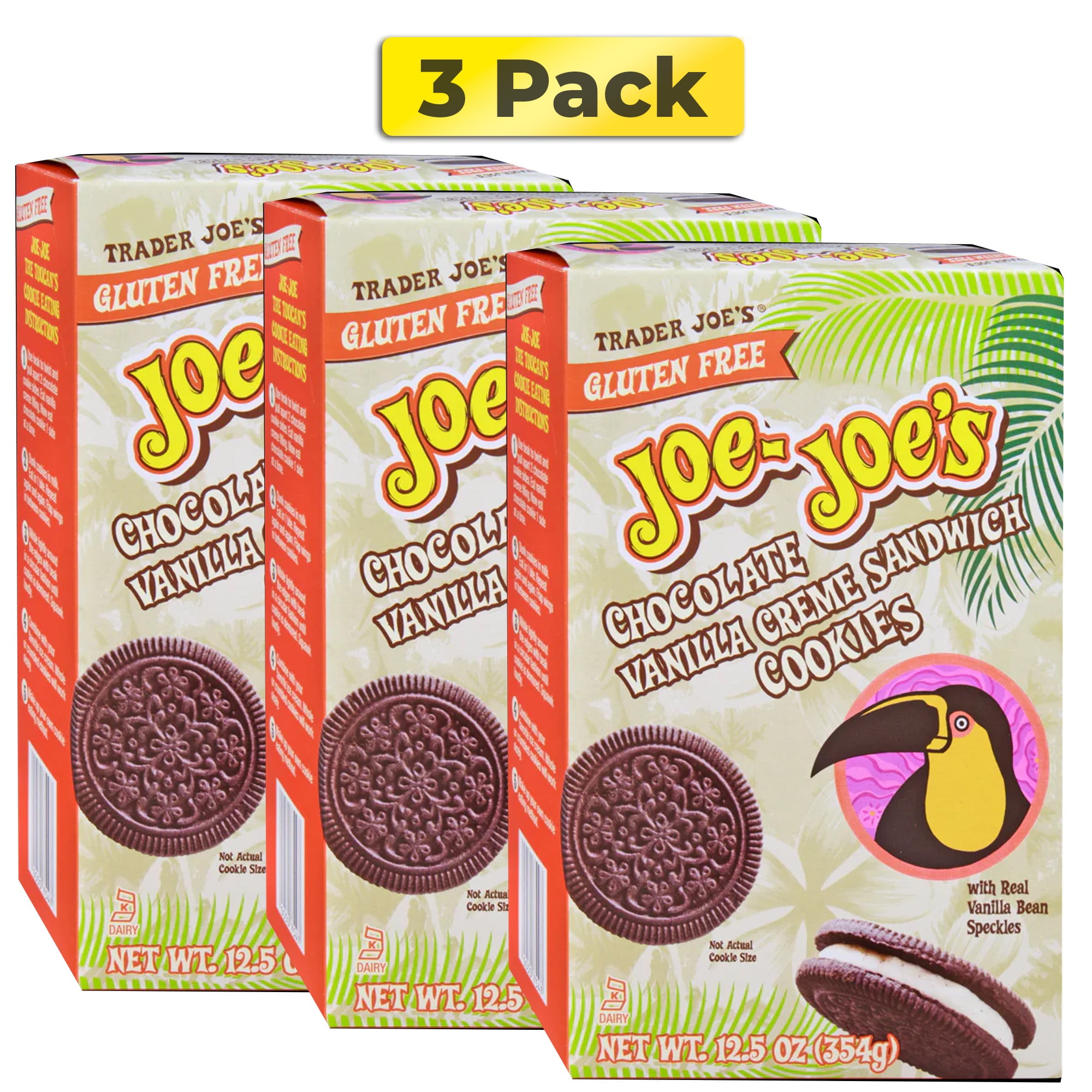 Pack of 3 Trader Joe's Gluten Free Joe-Joe's Chocolate Vanilla Creme Cookies | 12.5 oz - Walmart.com