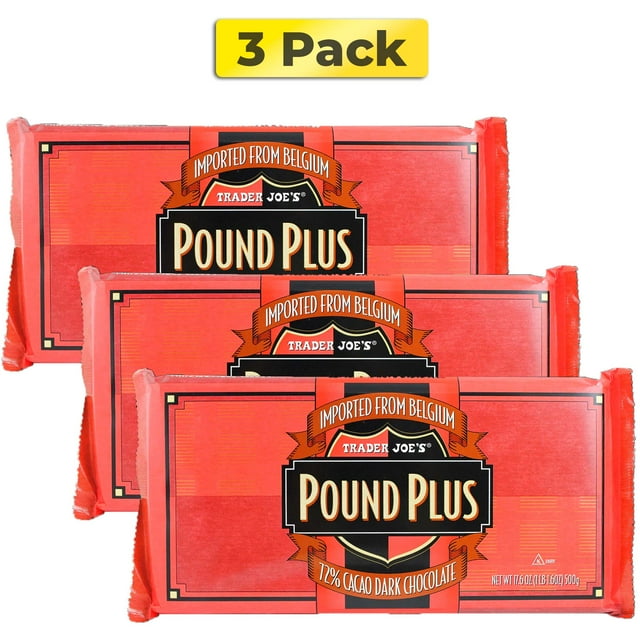 Pack of 3 Trader Joe's Pound Plus 72% Dark Chocolate | 17.6 oz ...