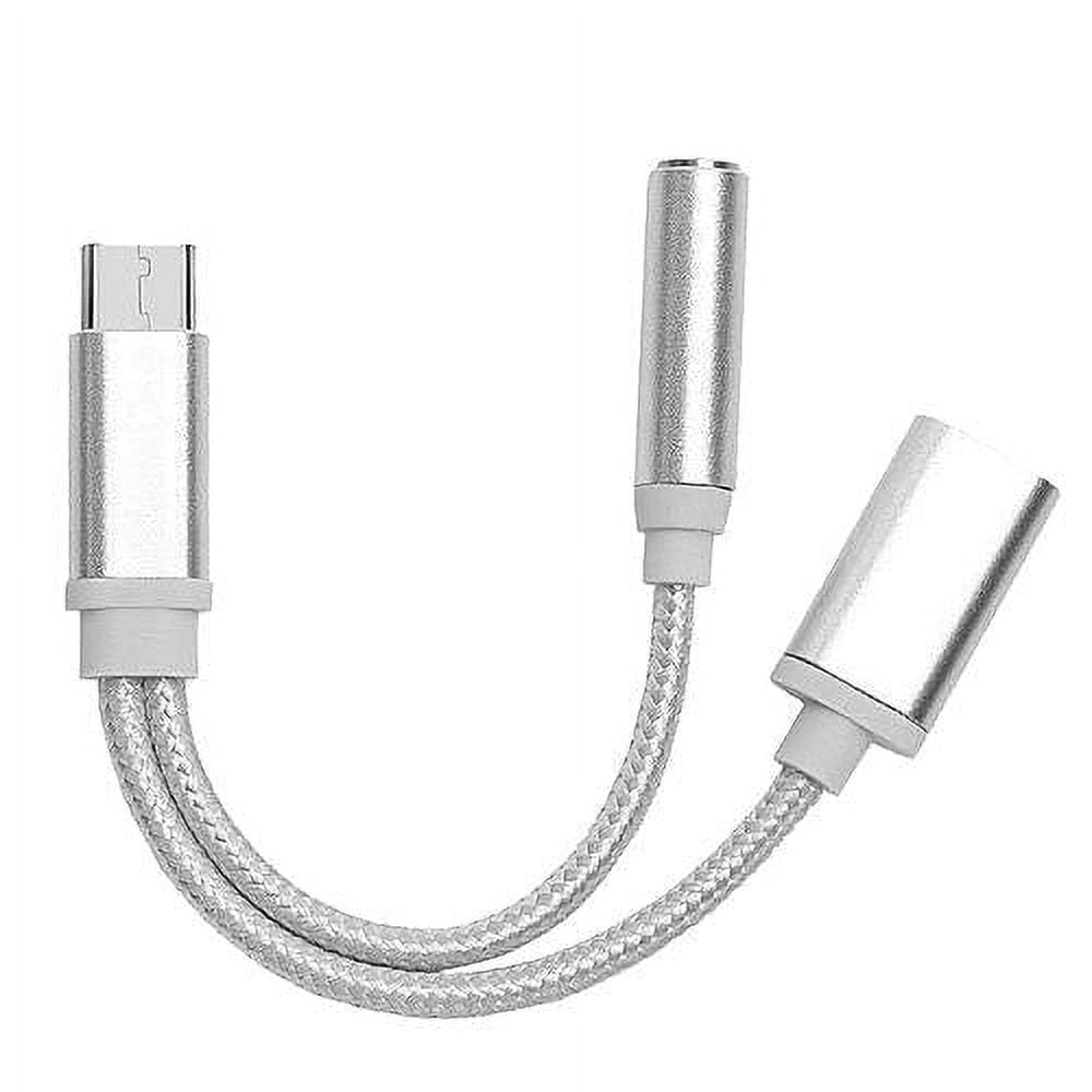 [Pack of 3] USB Type C to 3.5mm Aux Audio Charging Adapter Braided TPE ...