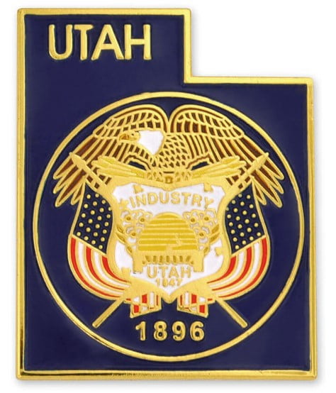 Pack of 3 Utah Map Shaped Lapel Pins; Three Tie Pin Badges with ...