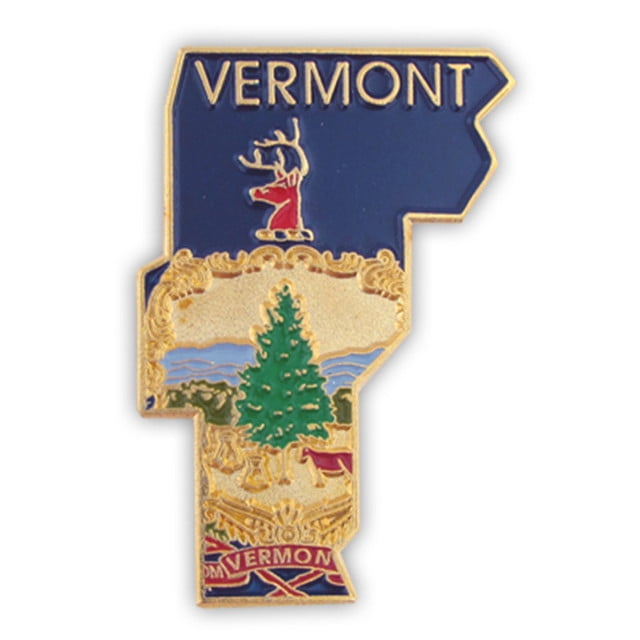 Pack of 3 Vermont Map Shaped Lapel Pins; Three Tie Pin Badges with ...