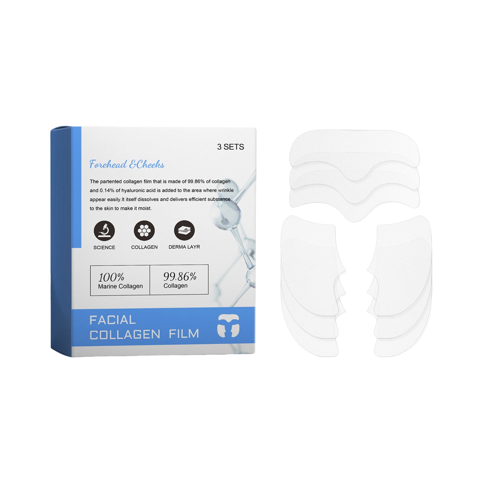 Pack of 3 Water Soluble Film Face Tightening Skin Brightening Reduces ...