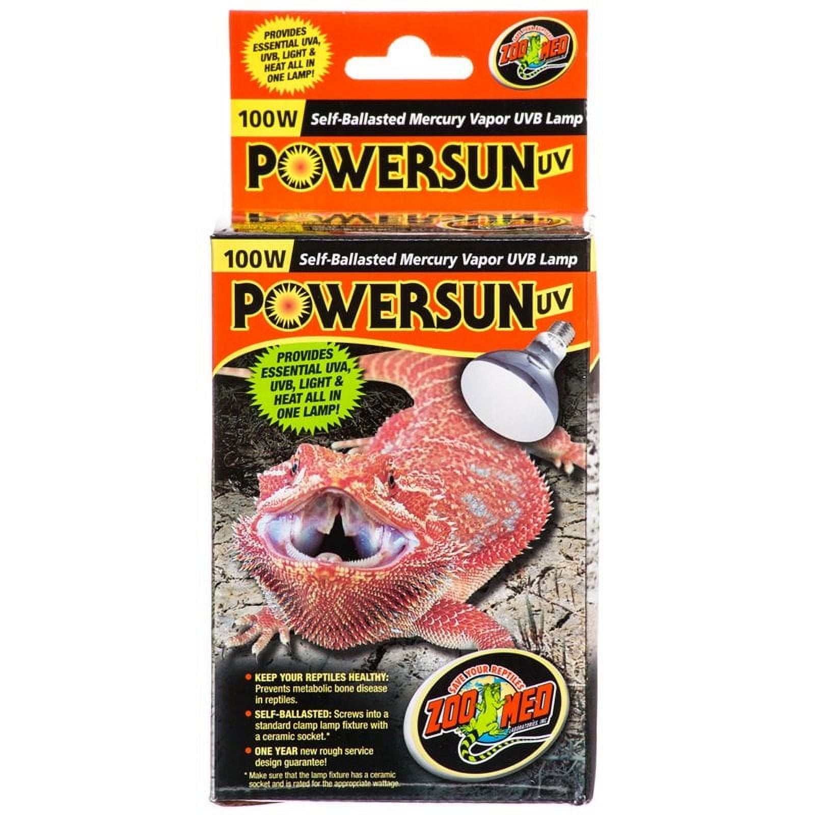 [Pack of 3] Zoo Med PowerSun UV Mercury Vapor UVB Lamp 100 watt ...