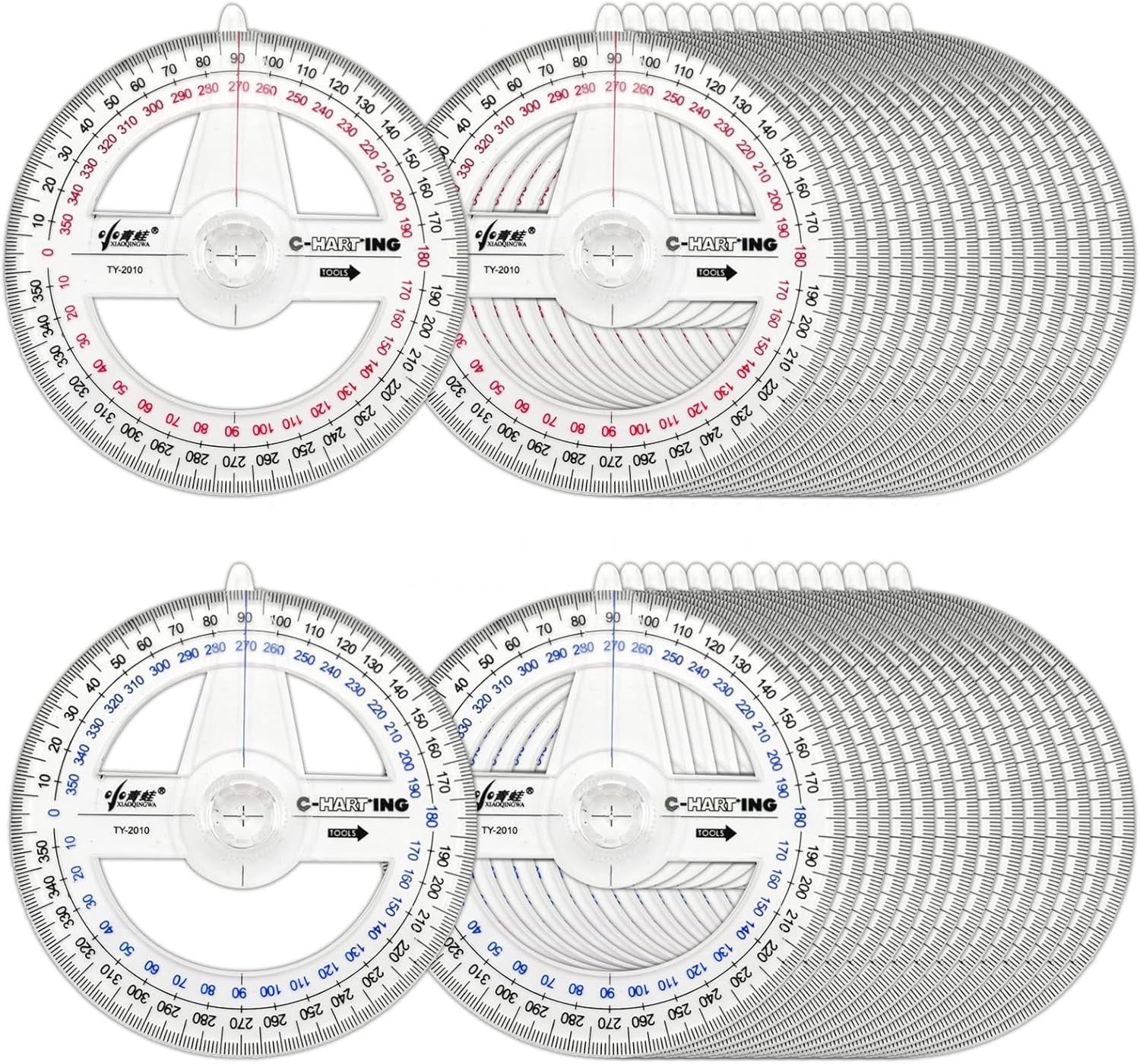 Pack of 30 360 Protractors - Clear Plastic Math Protractors for ...