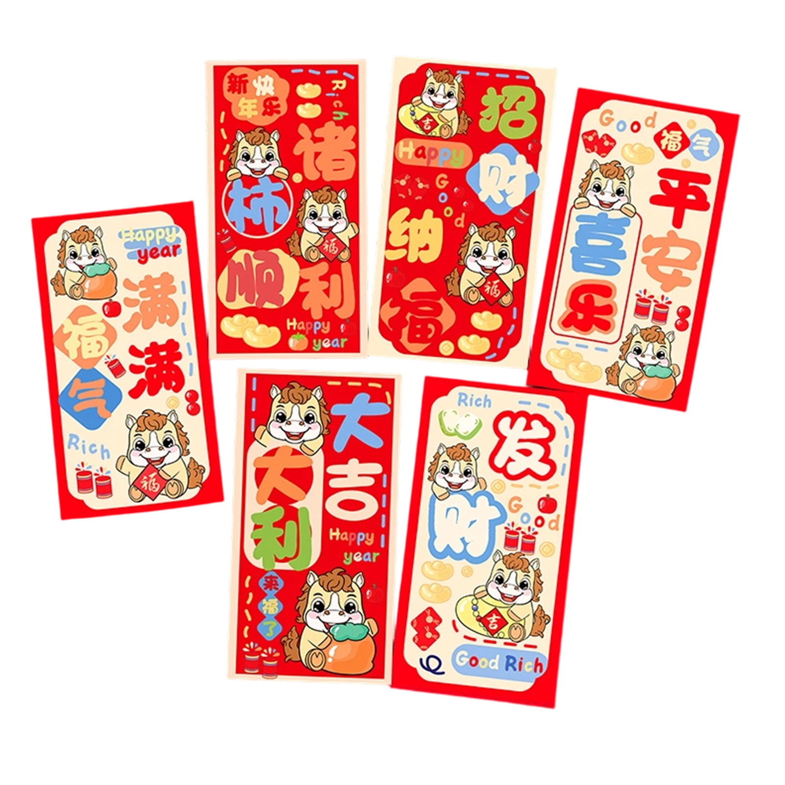 Pack of 30 Copperplate Paper Chinese New Year Red Envelopes Feature ...