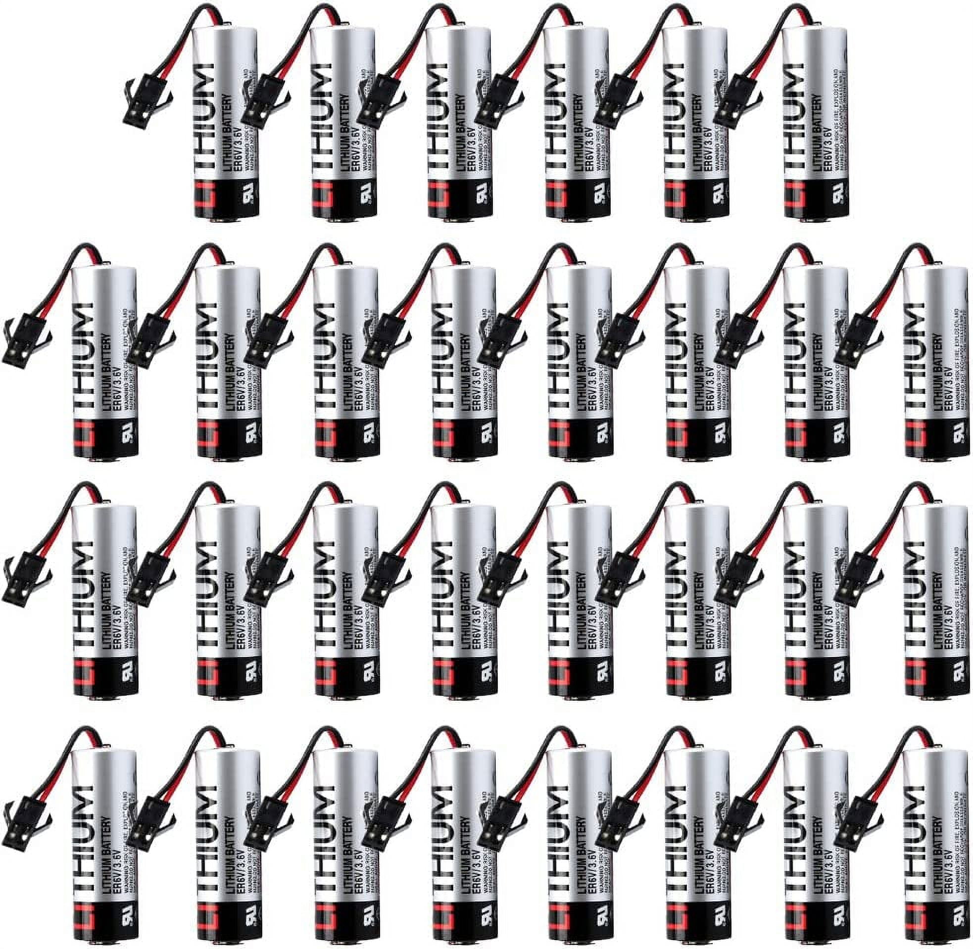 (Pack of 30) ER6VCT Battery ER6V/3.6V 2000mAh PLC Battery with Plug for ...