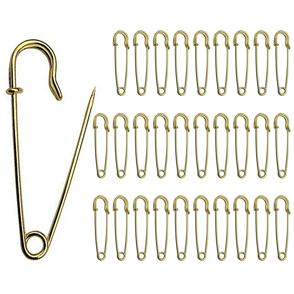 Pack of 30 Safety Pins , Heavy Duty Blanket Pins Bulk Steel Spring Lock ...