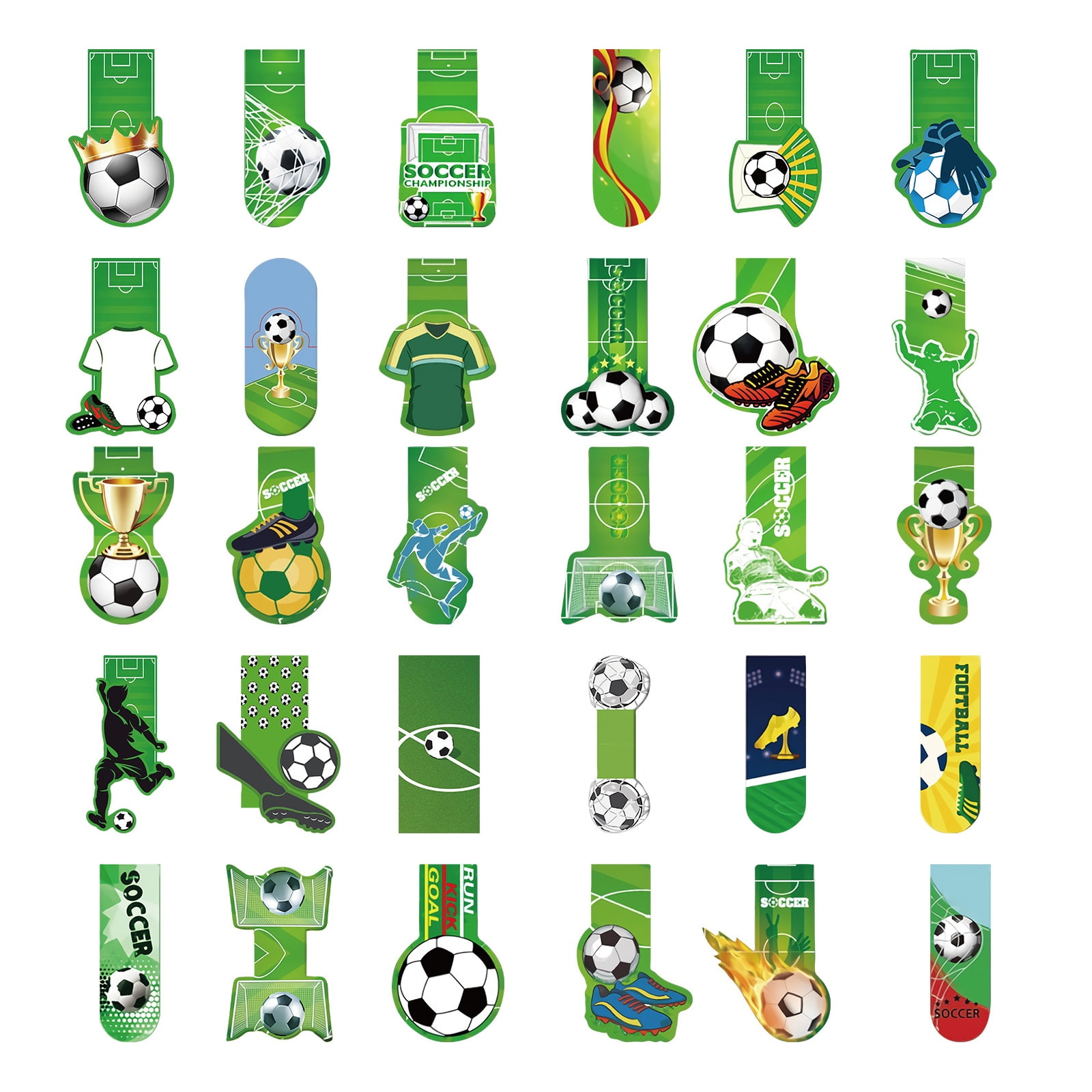 Pack of 30 Soccer Theme Paper Bookmarks Paper Book Page Divider for ...