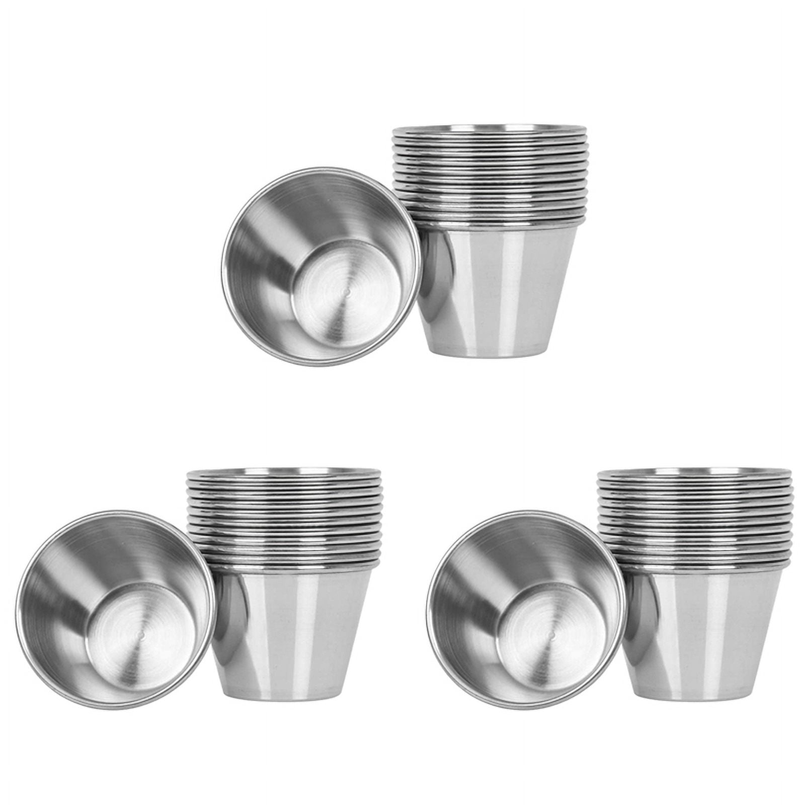 Pack of 36 - Premium Brushed Stainless Steel Condiment Sauce Cups ...