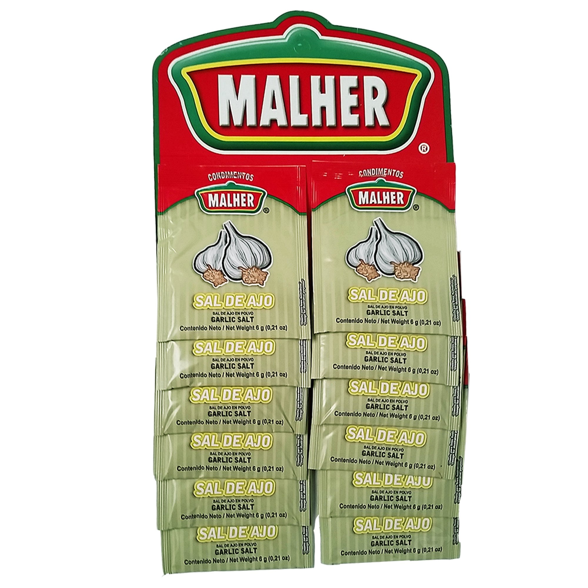 (Pack of 36) Seasoning, Malher Garlic Salt 0.21 oz - Sazonador Sal De ...