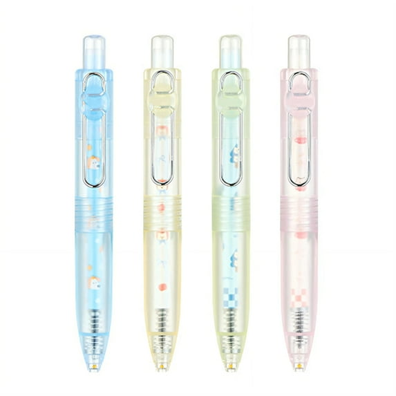 Pack of 4 0.5mm Quiet Clicks Gel Pen Quick Drying Ink Smooth Writing ...