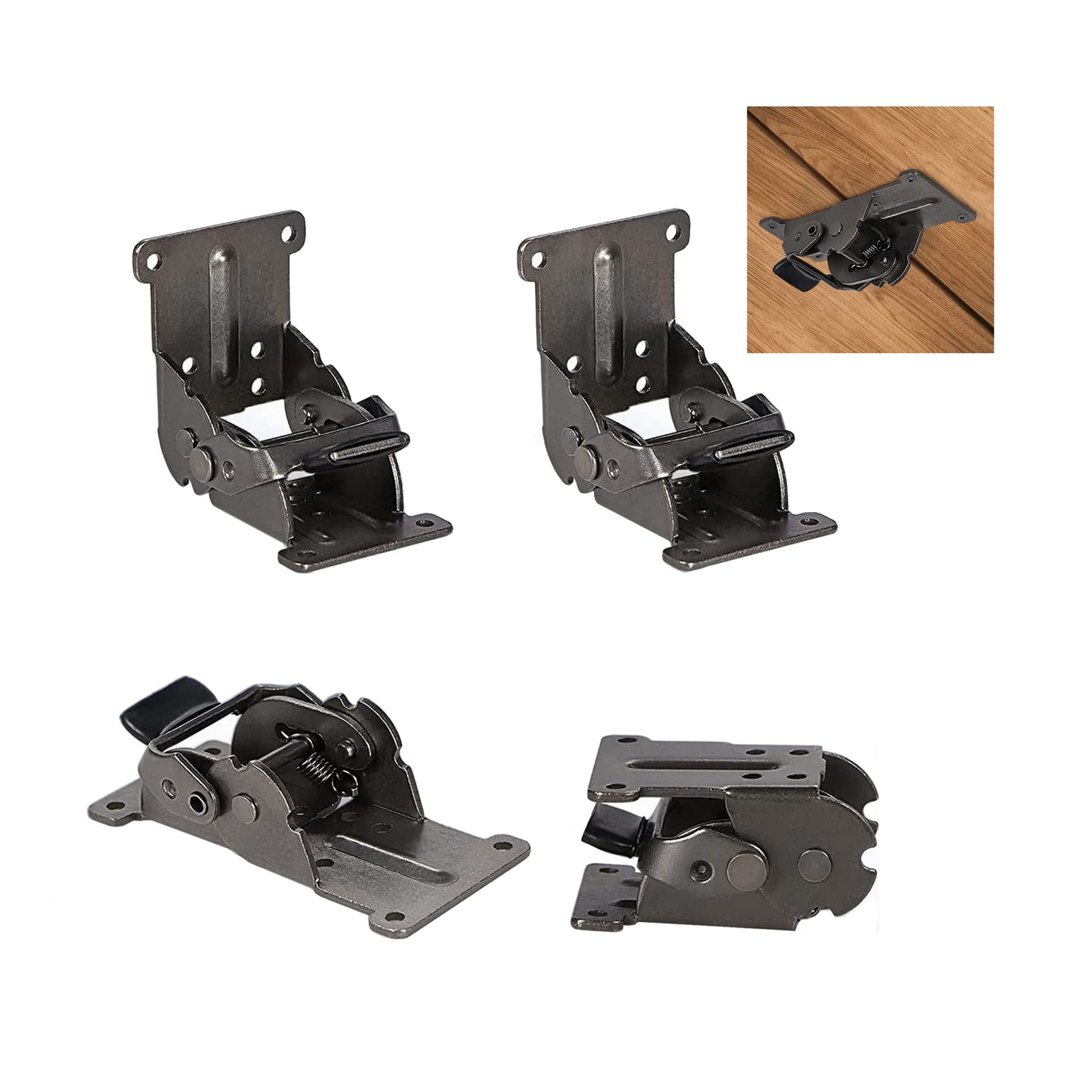 Pack of 4 0-90-180 Degree Folding Hinge Locking Foldable Invisible ...