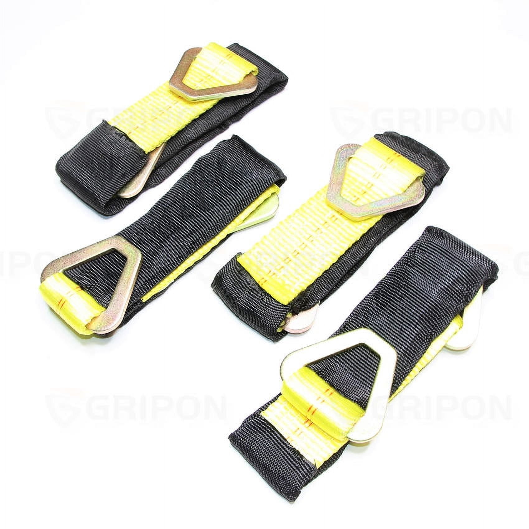 (Pack of 4) 24" Tied Down Axle Straps with Protective Sleeve and Delta ...