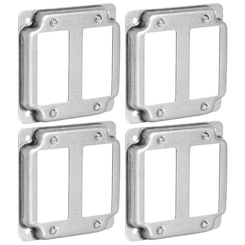 (Pack of 4) 4" Square Double Decora Switch Electrical Box Cover, 1/2 ...