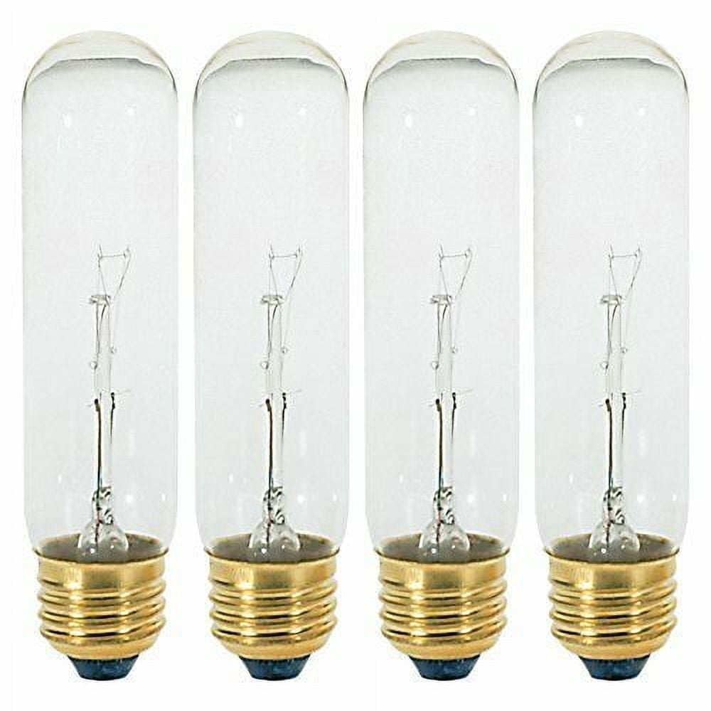 Pack of 4 - 40 Watt T10 Clear Tubular Light Bulbs - 40T10/CL- (E26 ...