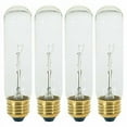 Pack of 4 - 40 Watt T10 Clear Tubular Light Bulbs - 40T10/CL- (E26 ...