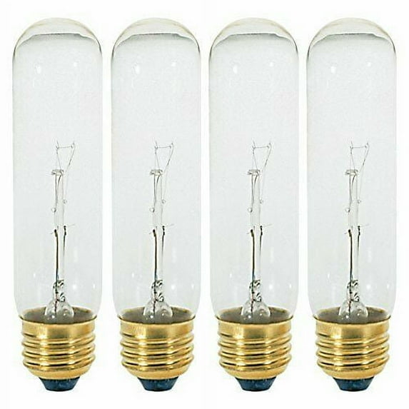 Pack of 4 - 40 Watt T10 Clear Tubular Light Bulbs - 40T10/CL- (E26 ...