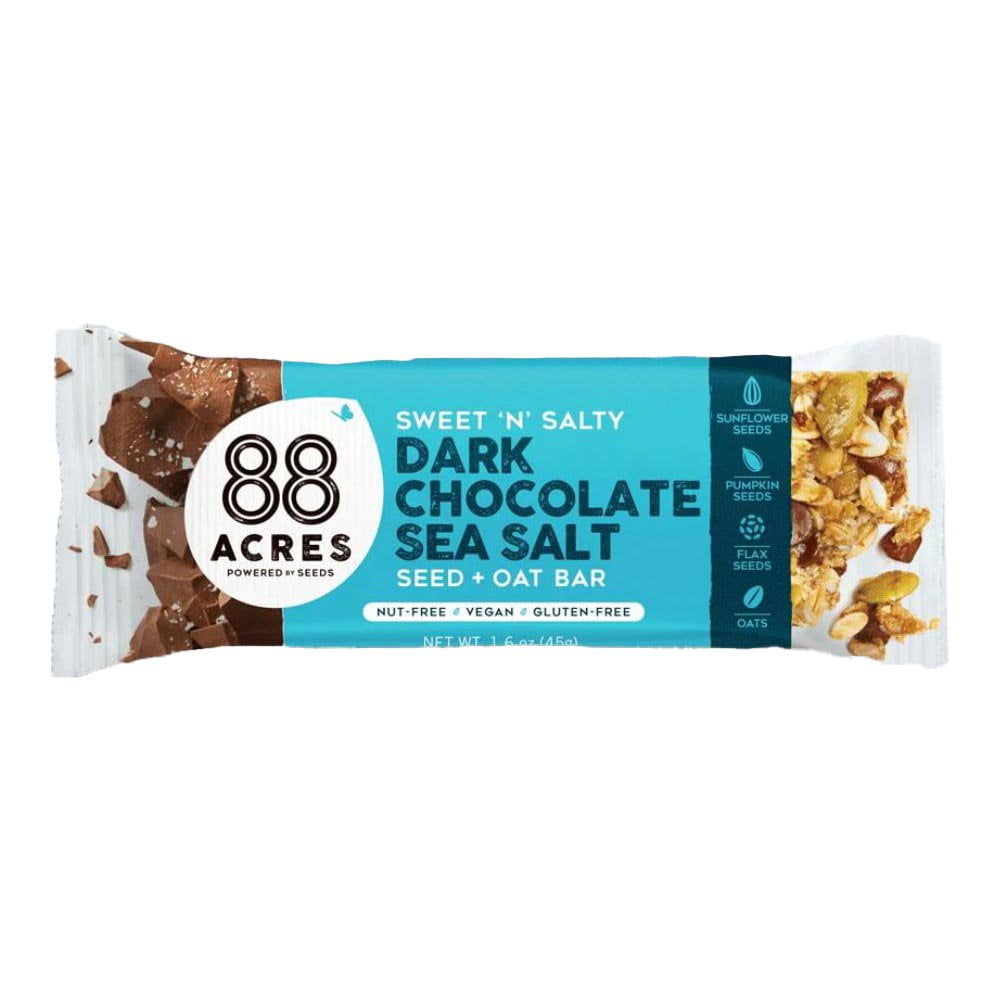 Pack of 4 88 Acres 6g Protein Seed + Oat Bar - Dark Chocolate Sea Salt ...