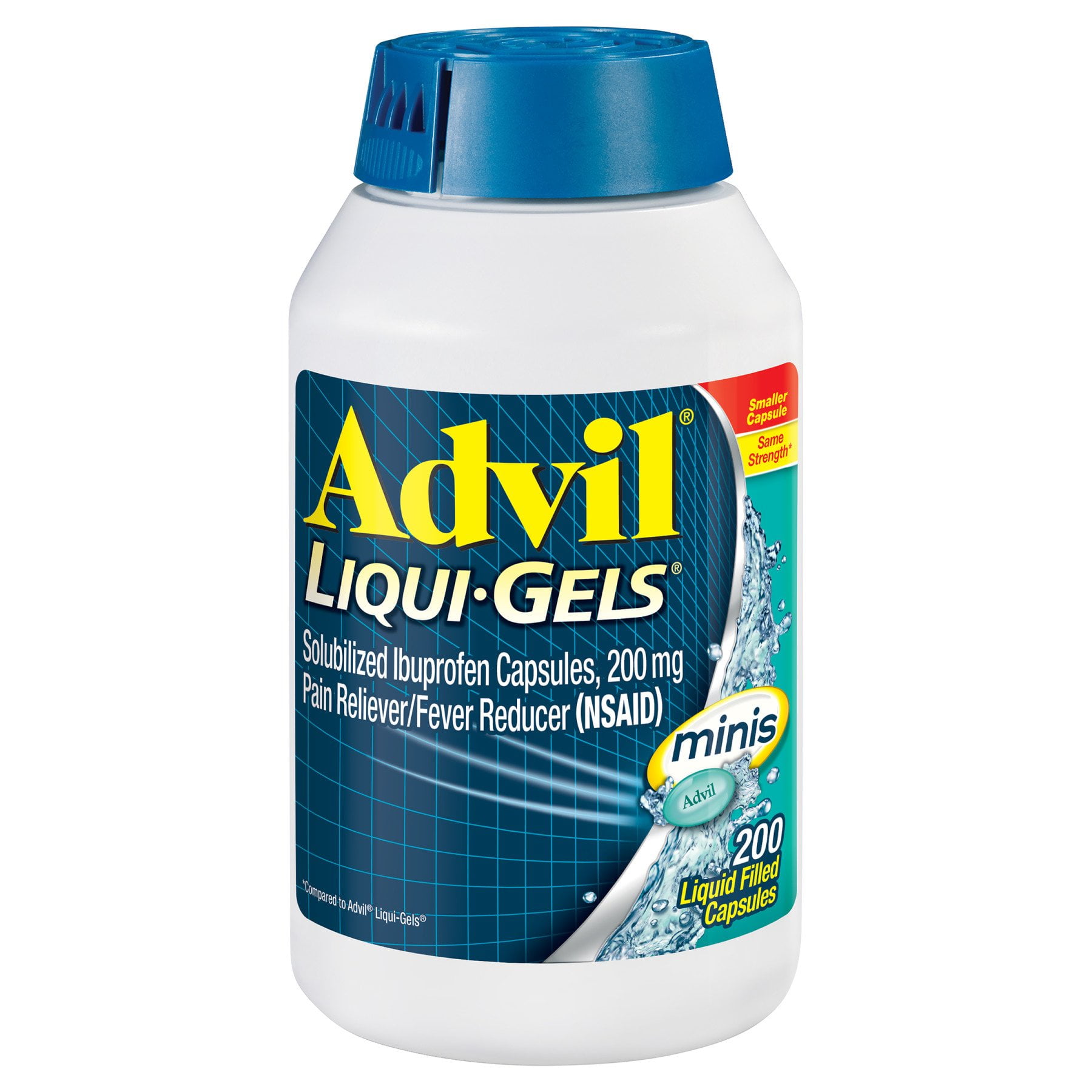 Pack of 4 Advil Pain Reliever & Fever Reducer Ibuprofen 200 mg Minis ...