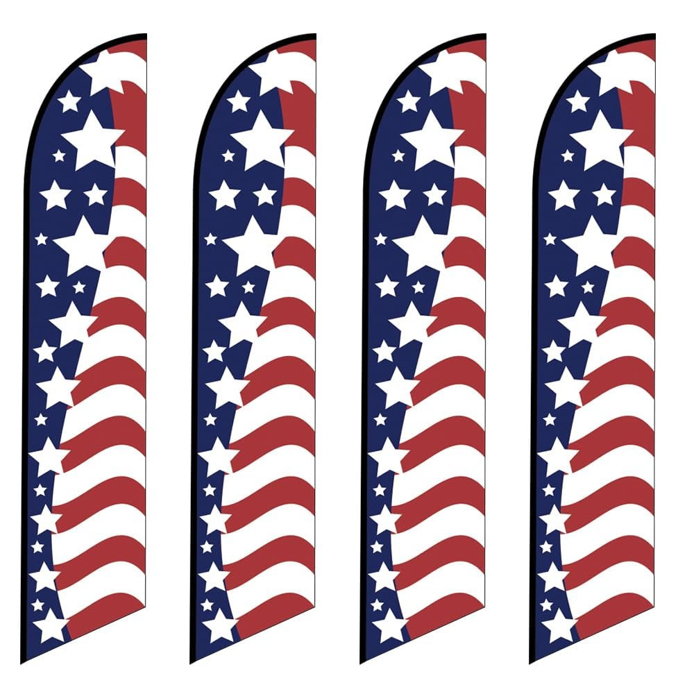 Pack of 4 - American Glory USA Feather Banner Flags Stars on Left ...