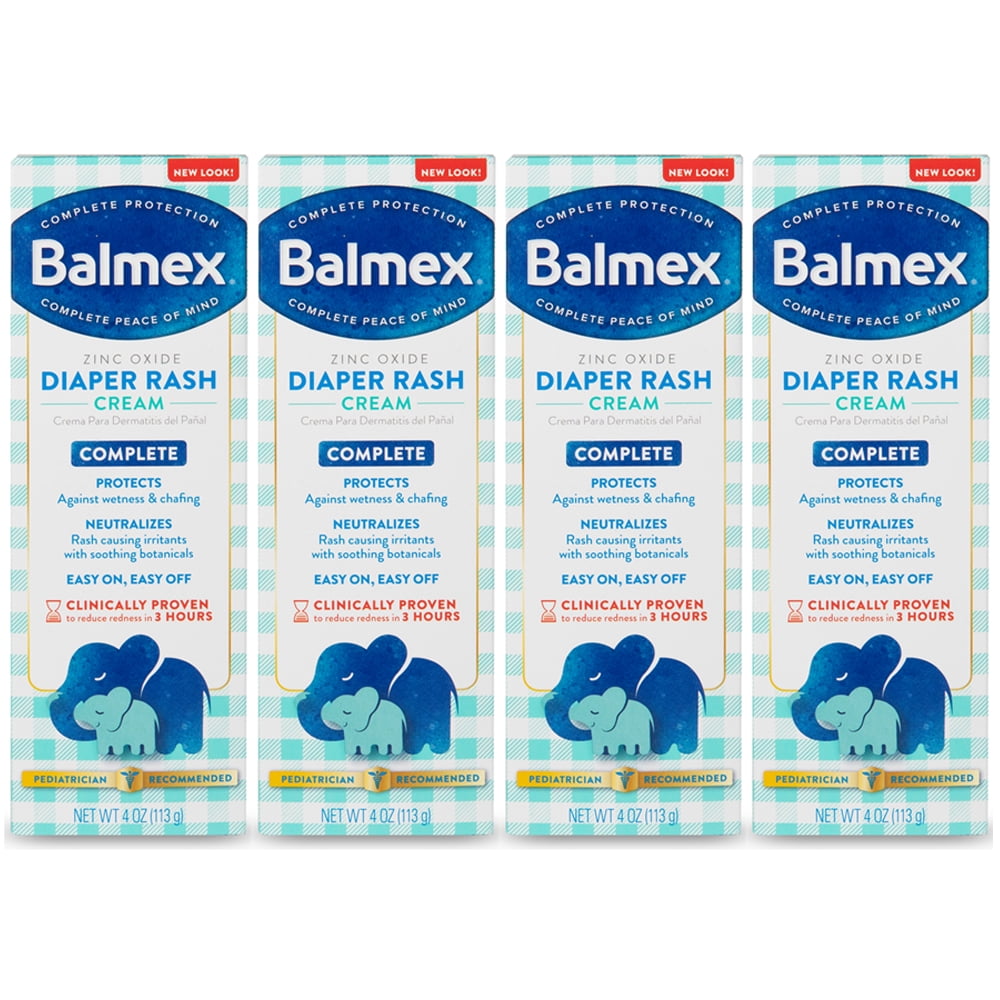 Pack of (4) Balmex Complete Protection Baby Diaper Rash Cream, 4 oz ...