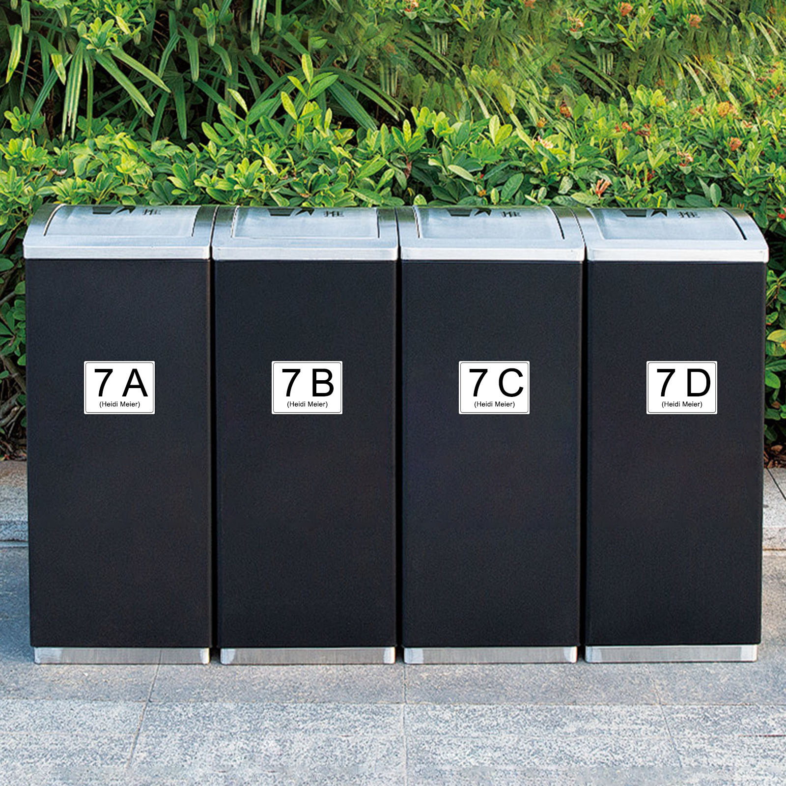 Pack of 4 Bin Stickers - 12×9cm Self-Adhesive Weatherproof Numbered ...