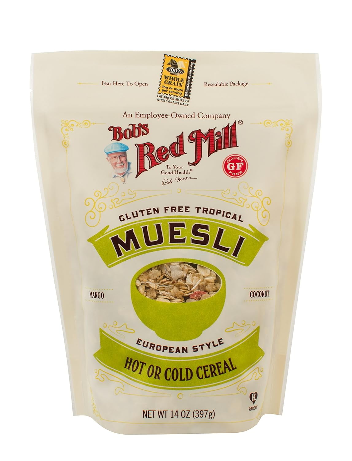 Pack of 4, Bobs Red Mill Gluten Free Tropical Muesli European Style, 14 ...
