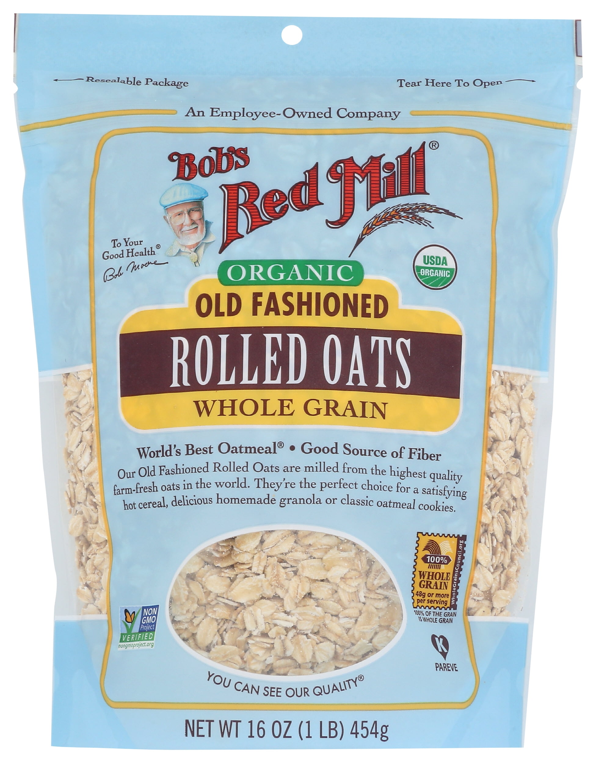 Pack of 4, Bobs Red Mill Organic Old Fashioned Rolled Oats, 16 oz ...