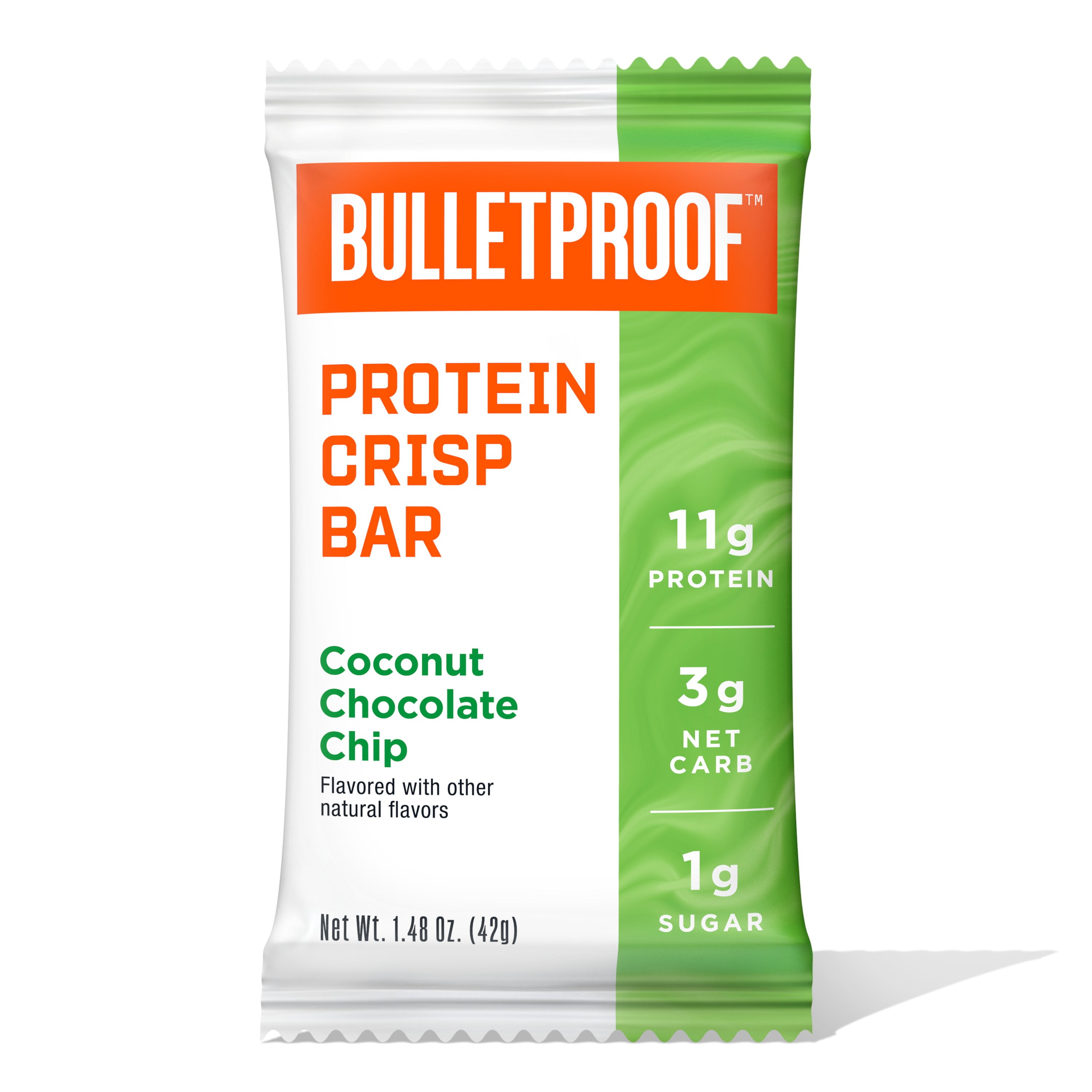 Pack of 4 Bulletproof 11g Protein Crisp Bar - Coconut Chocolate Chip ...