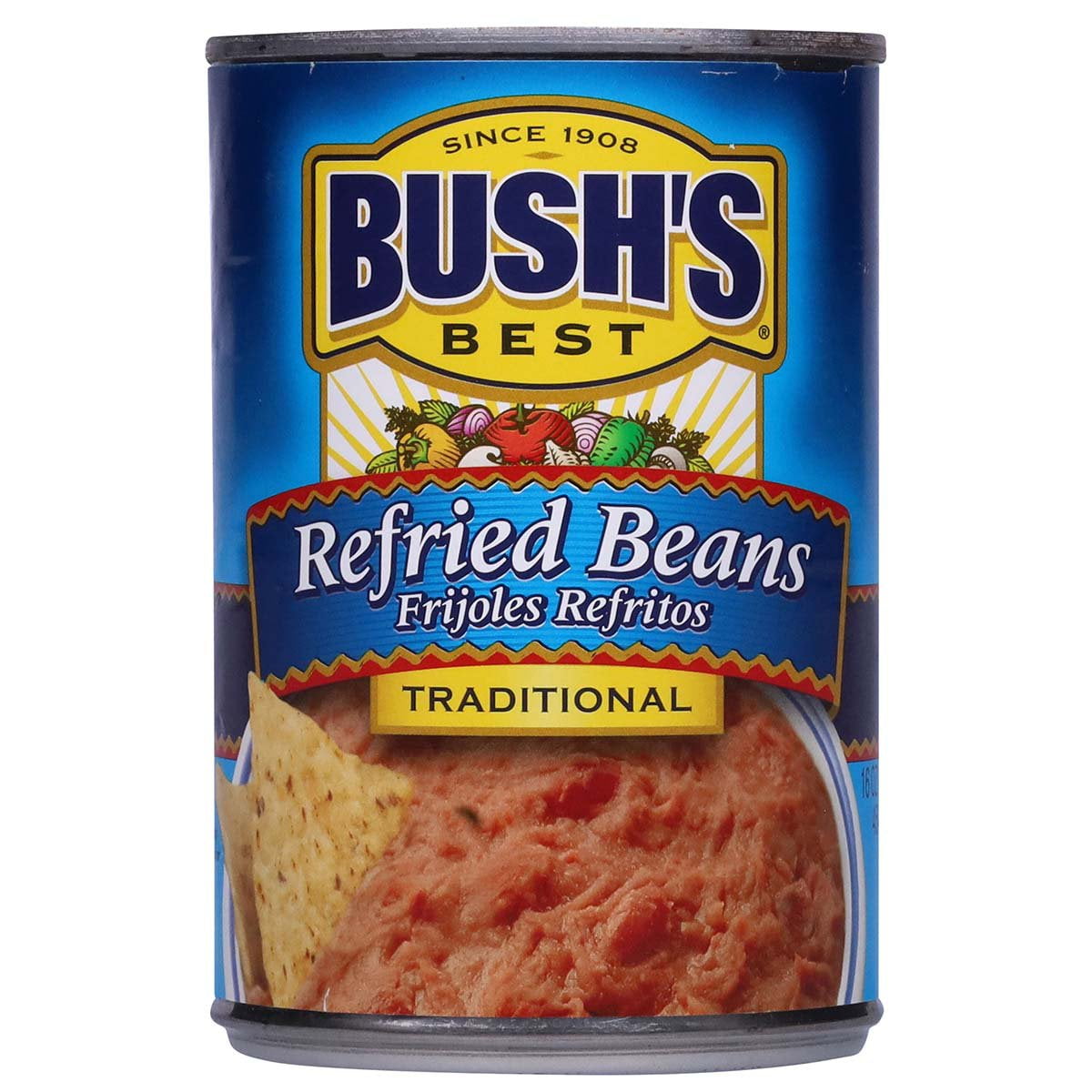 Pack of 4 Bush's Best Traditional Refried Beans - 16 oz - Package may ...