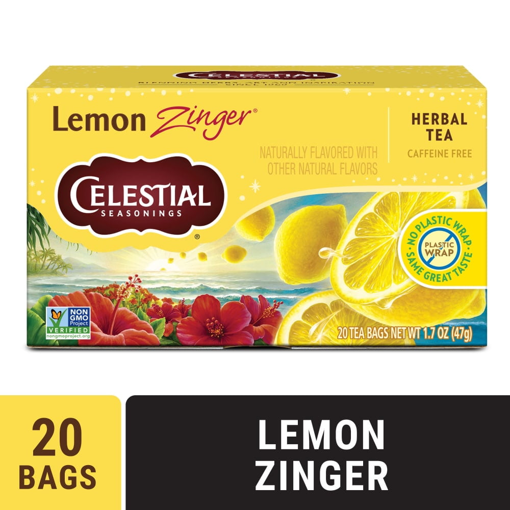 Pack of 4 Celestial Seasonings Caffeine Free Lemon Zinger Herbal Tea ...