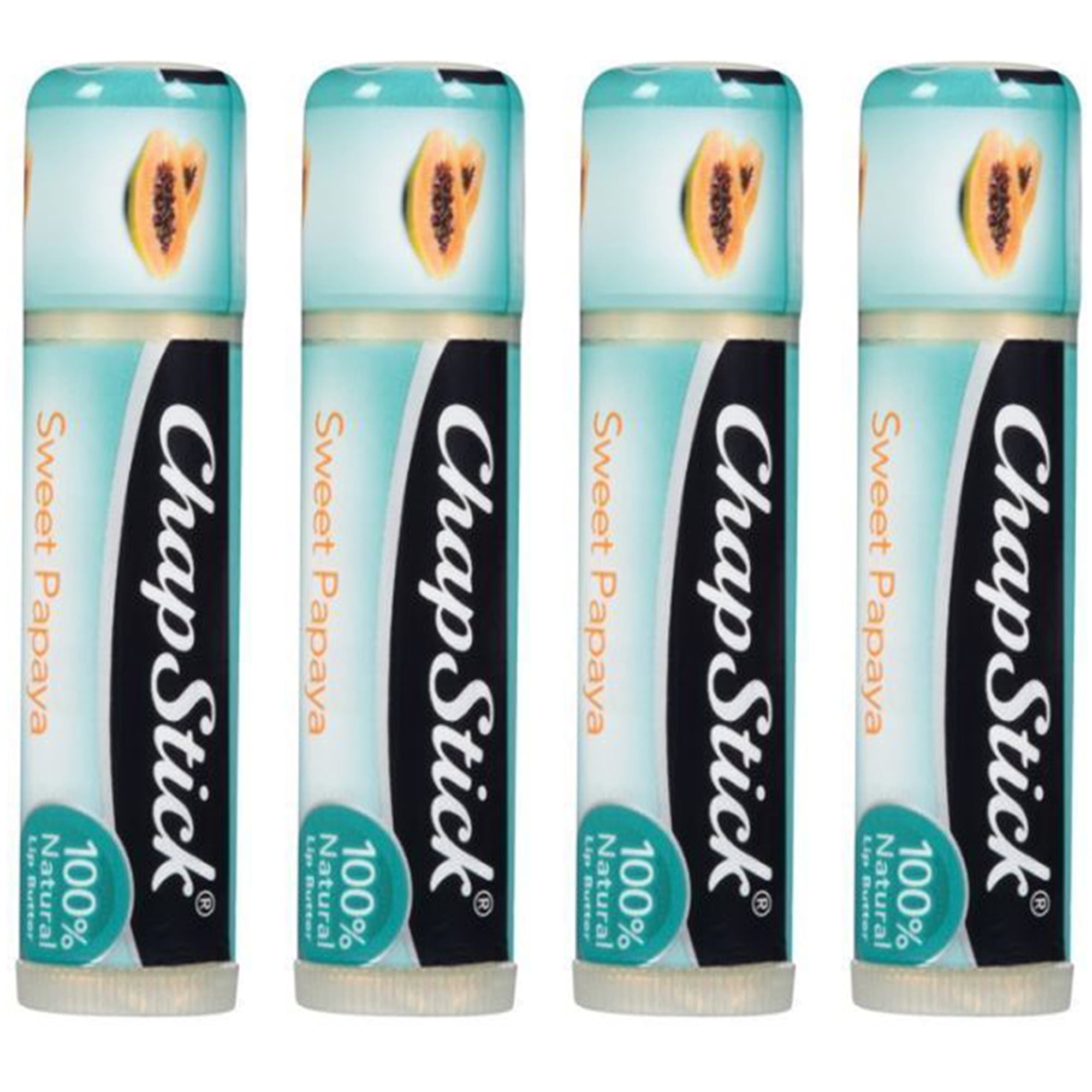 Pack of (4) ChapStick 100 Percent Natural Lip Butter Tube, Sweet Papaya ...