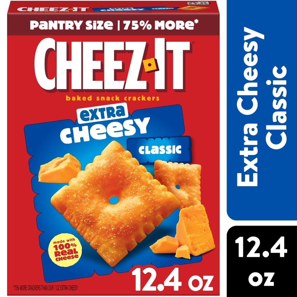 Pack of 4 Cheez-It Extra Cheesy Cheese Crackers, 12.4 oz (packaging may ...