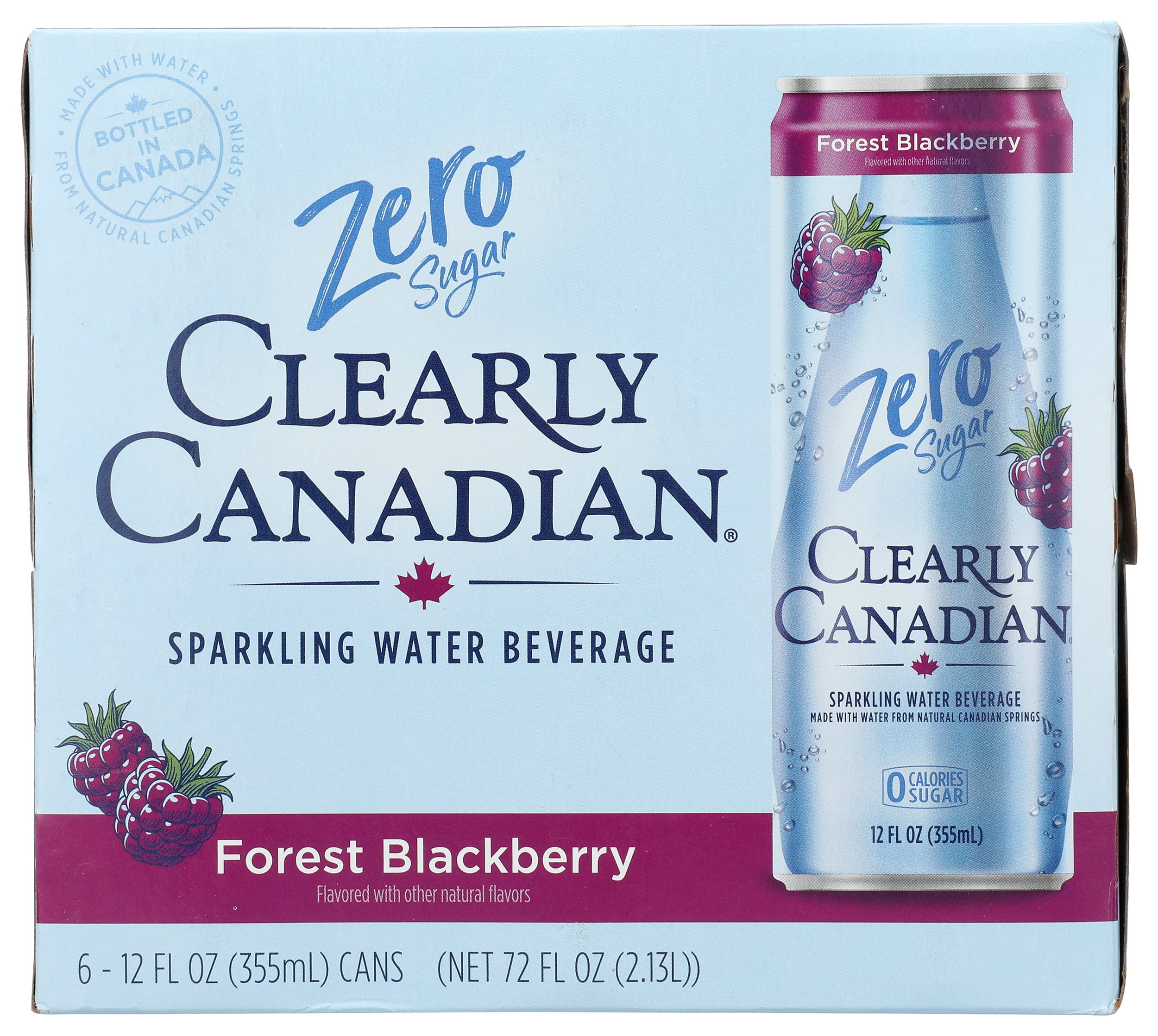 (Pack of 4), Clearly Canadian Sparkling Forest Blackberry Water, 6 pcs - 72 fl oz - Walmart.com