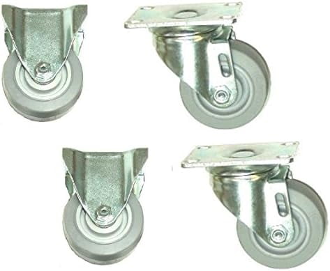 (Pack of 4) Colson Plate Casters w/35" TPE Wheels 2 Fixed 2 Swivel Made ...