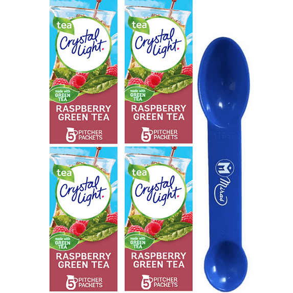 (Pack of 4) Crystal Light Raspberry Green Tea Sugar Free Drink Mix, 5 ...