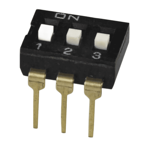 Pack of 4 DS04-254-1-03BK-SMT DIP Switch, 3 Pole, Raised Actuator, Flat ...