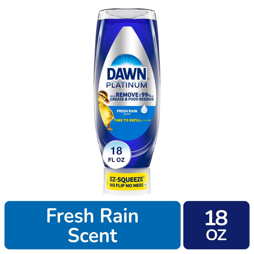 Pack of 4 Dawn Platinum, Fresh Rain Scent EZ-Squeeze Liquid Dish Soap ...