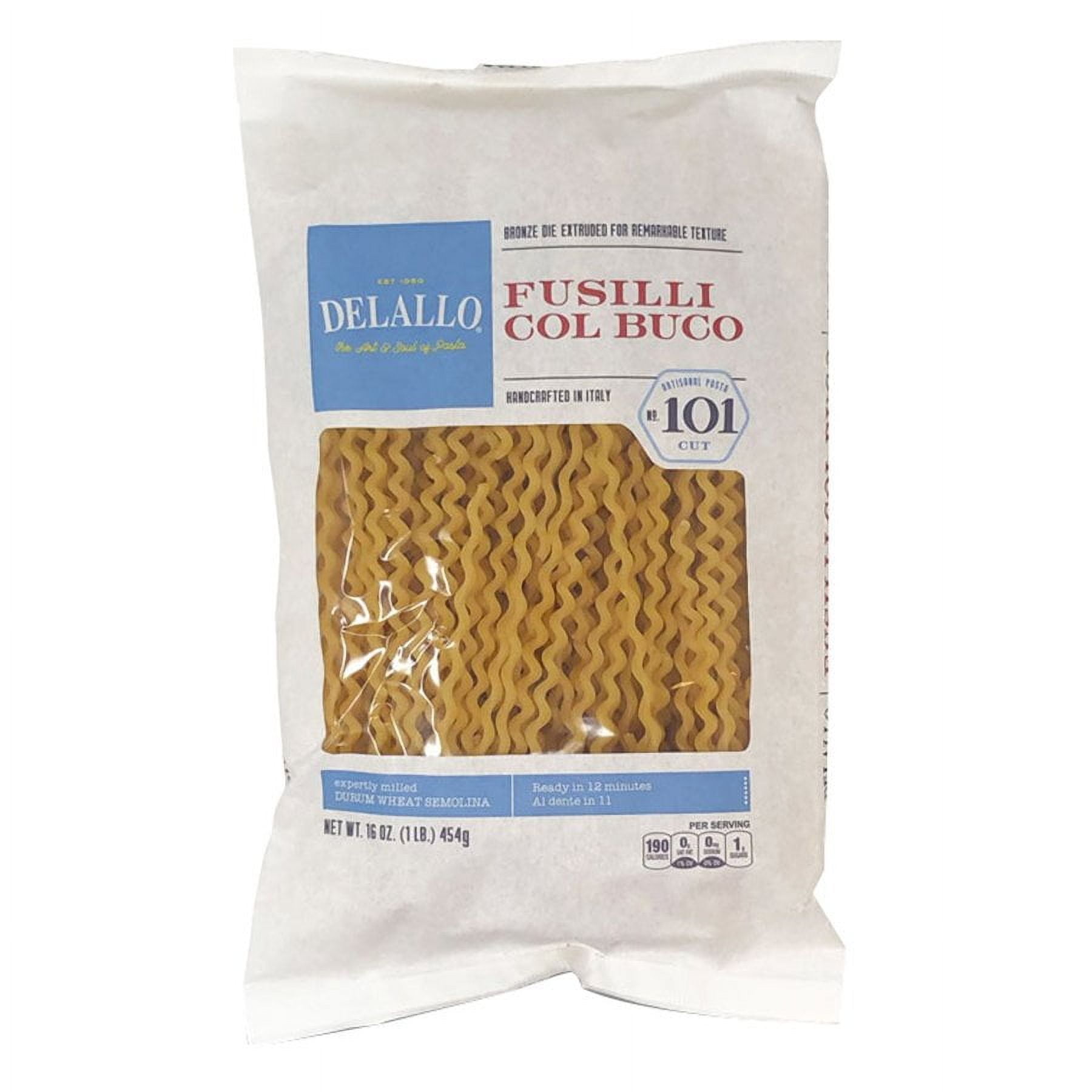 Pack of 4 DeLallo No. 101 Fusilli col Buco - 16 oz - Package may vary ...