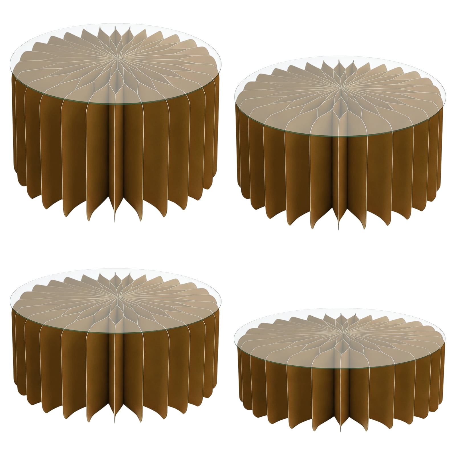Pack of 4 Decorative Foldable Dessert Stands Recyclable Paper Multiple ...