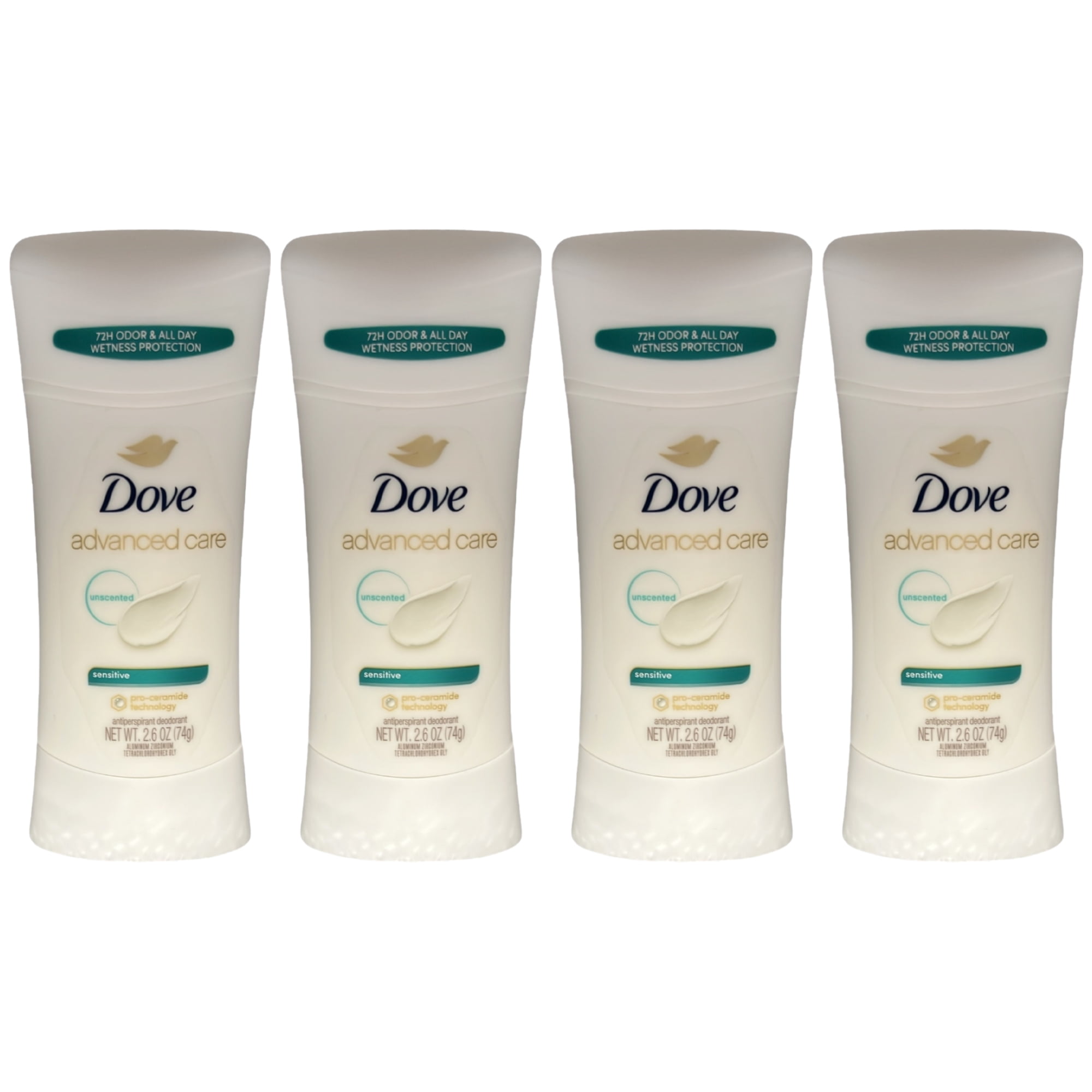 Pack of (4) Dove Advanced Care Antiperspirant Deodorant, Sensitive 2.6 ...