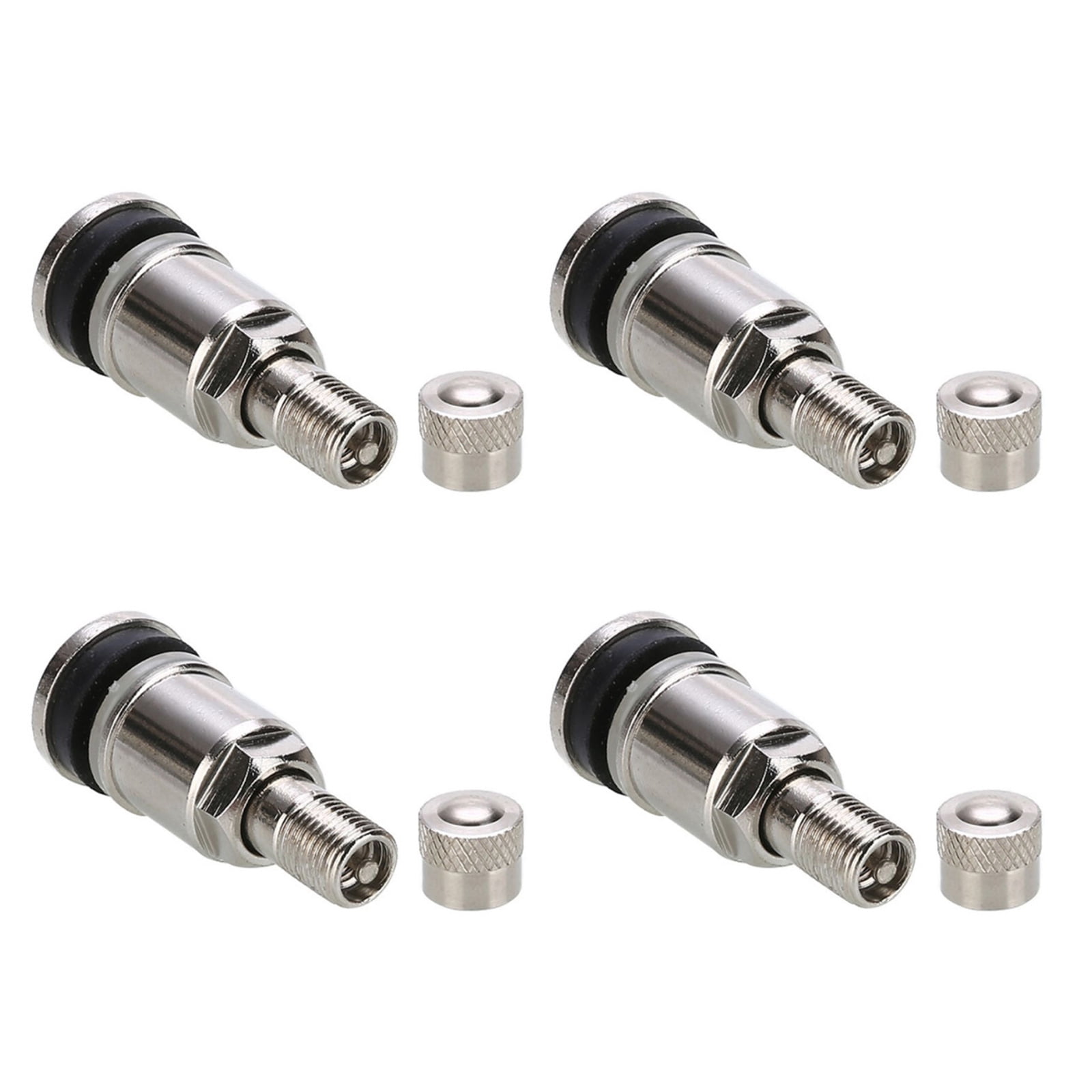 Pack of 4 Durable Stainless Steel Tire Valves Stylish Metal Stems Metal ...