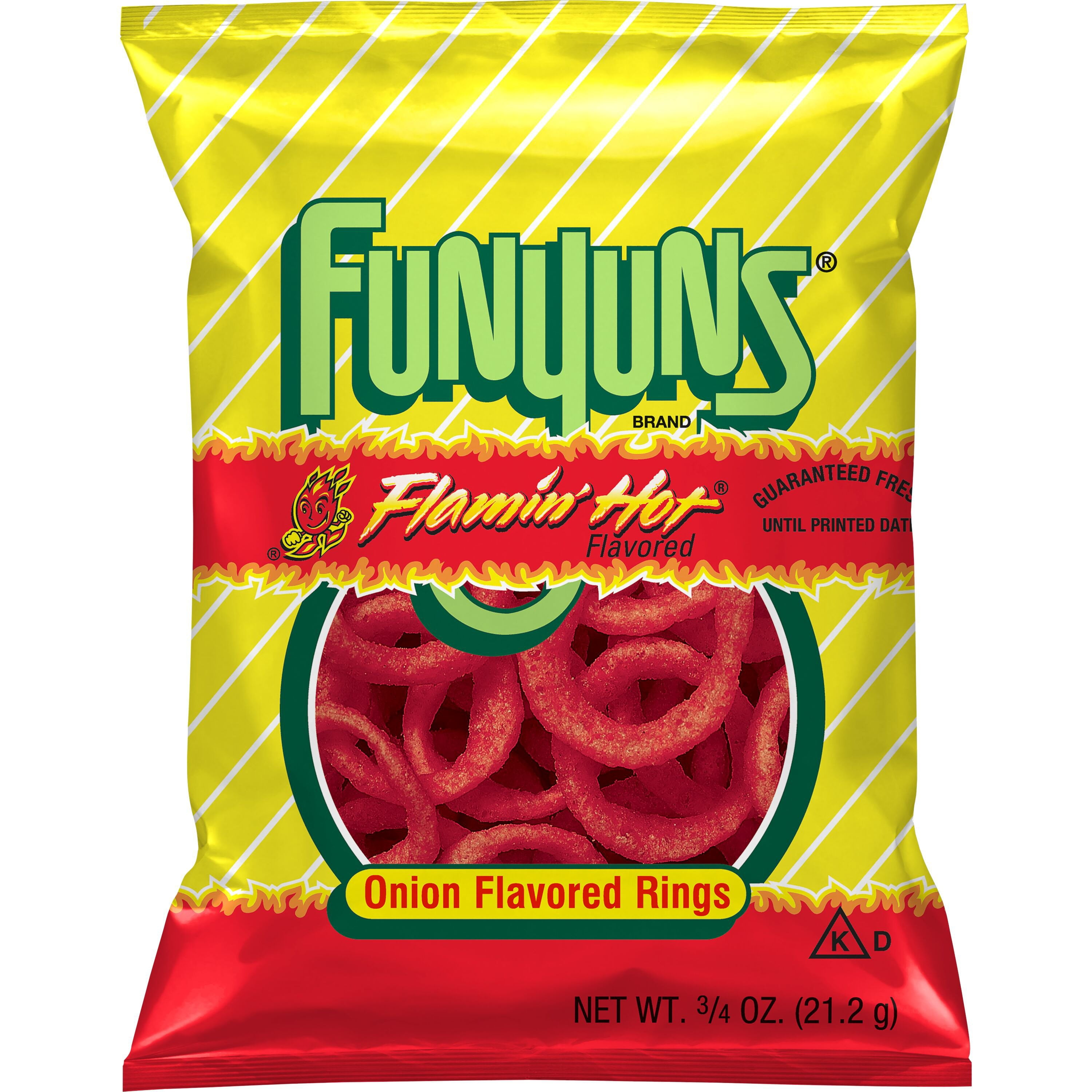 Pack of 4 FUNYUNS Flamin' Hot Onion Rings - 0.75 oz - Package may vary - Walmart.com