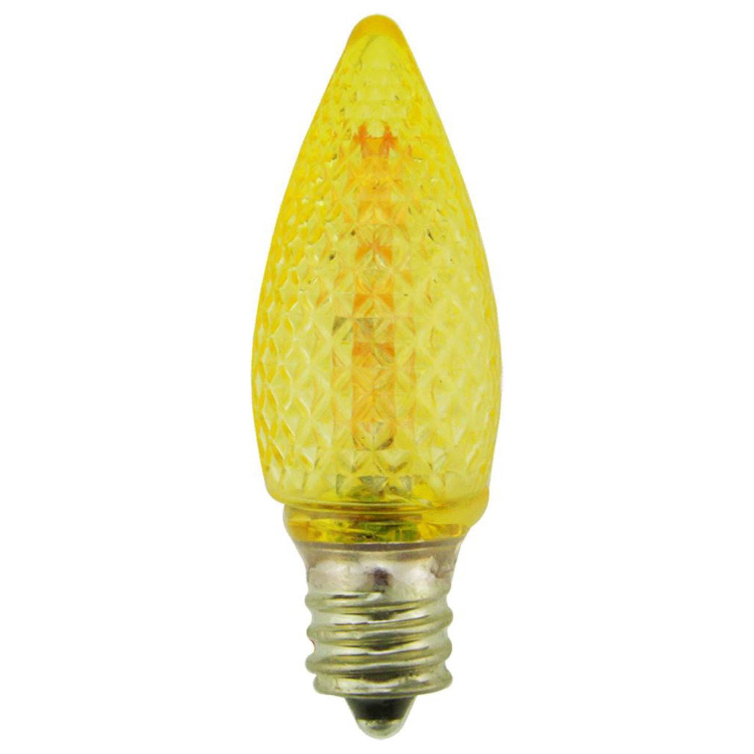 Pack of 4 Faceted Transparent Amber LED C7 Christmas Replacement Bulbs ...