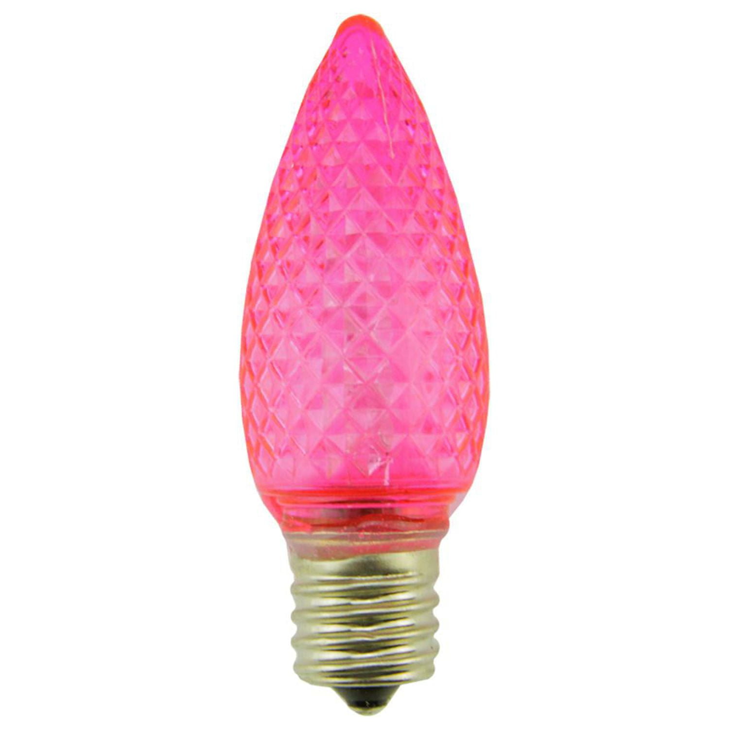 Pack of 4 Faceted Transparent Pink LED C9 Christmas Replacement Bulbs ...