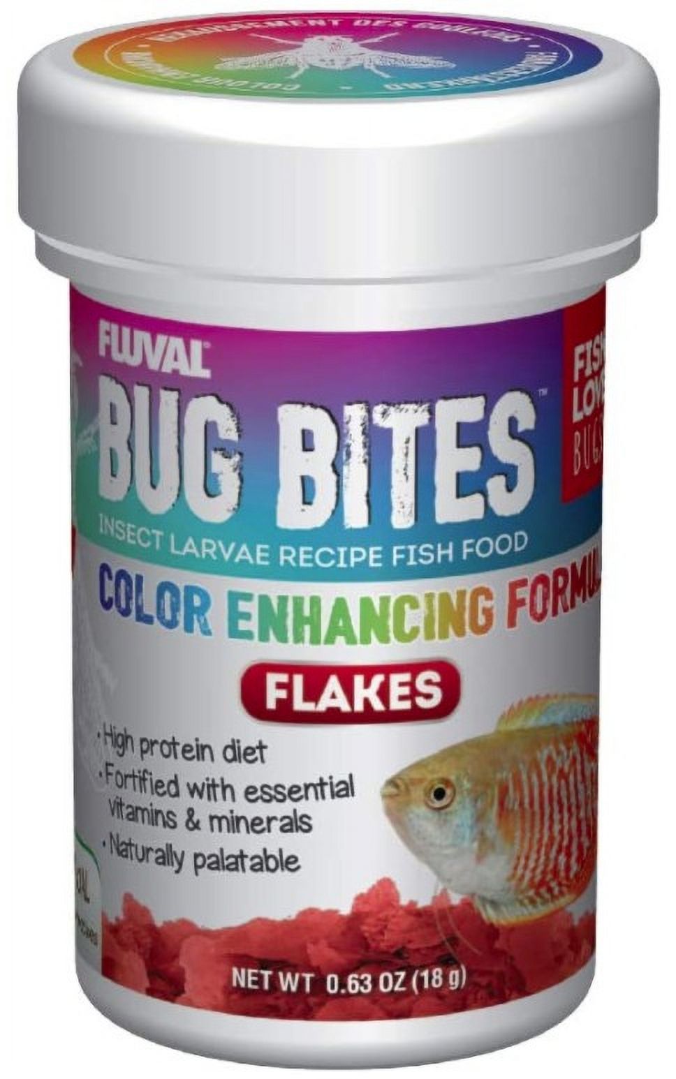 [Pack of 4] Fluval Bug Bites Insect Larvae Color Enhancing Fish Flake 0 ...
