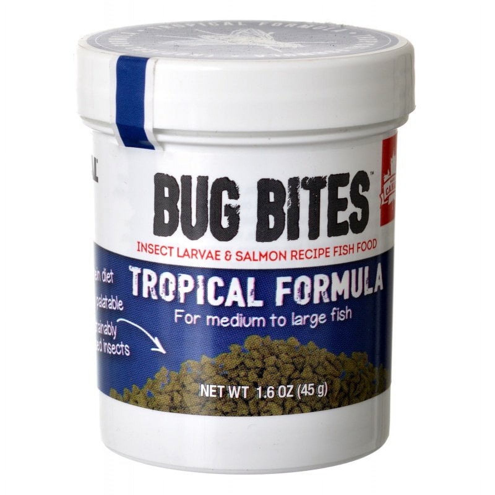 [Pack of 4] Fluval Bug Bites Tropical Formula Granules for Medium-Large ...