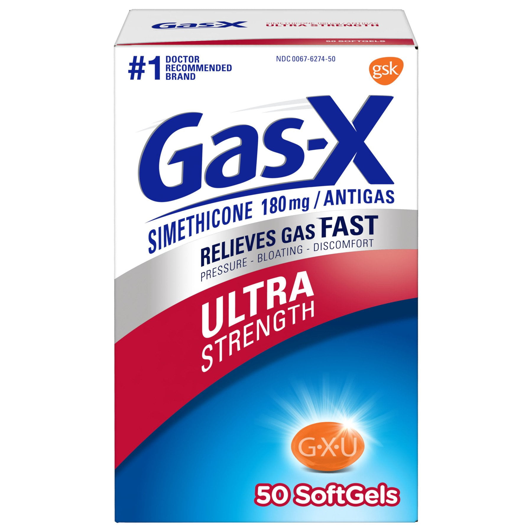 Pack of 4 Gas-X Ultra Strength Softgels - 50 ct - Package may vary ...