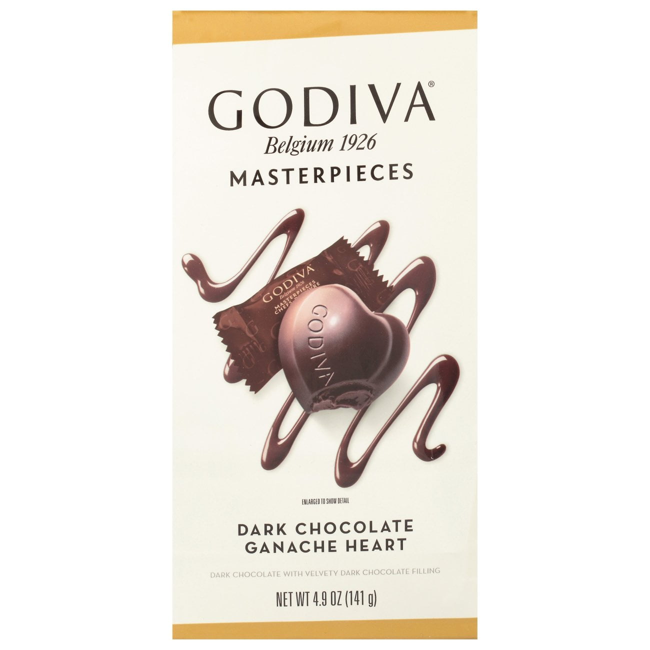 Pack of 4 Godiva Masterpieces Dark Chocolate Ganache Heart - 4.9 oz - Package may vary - Walmart.com