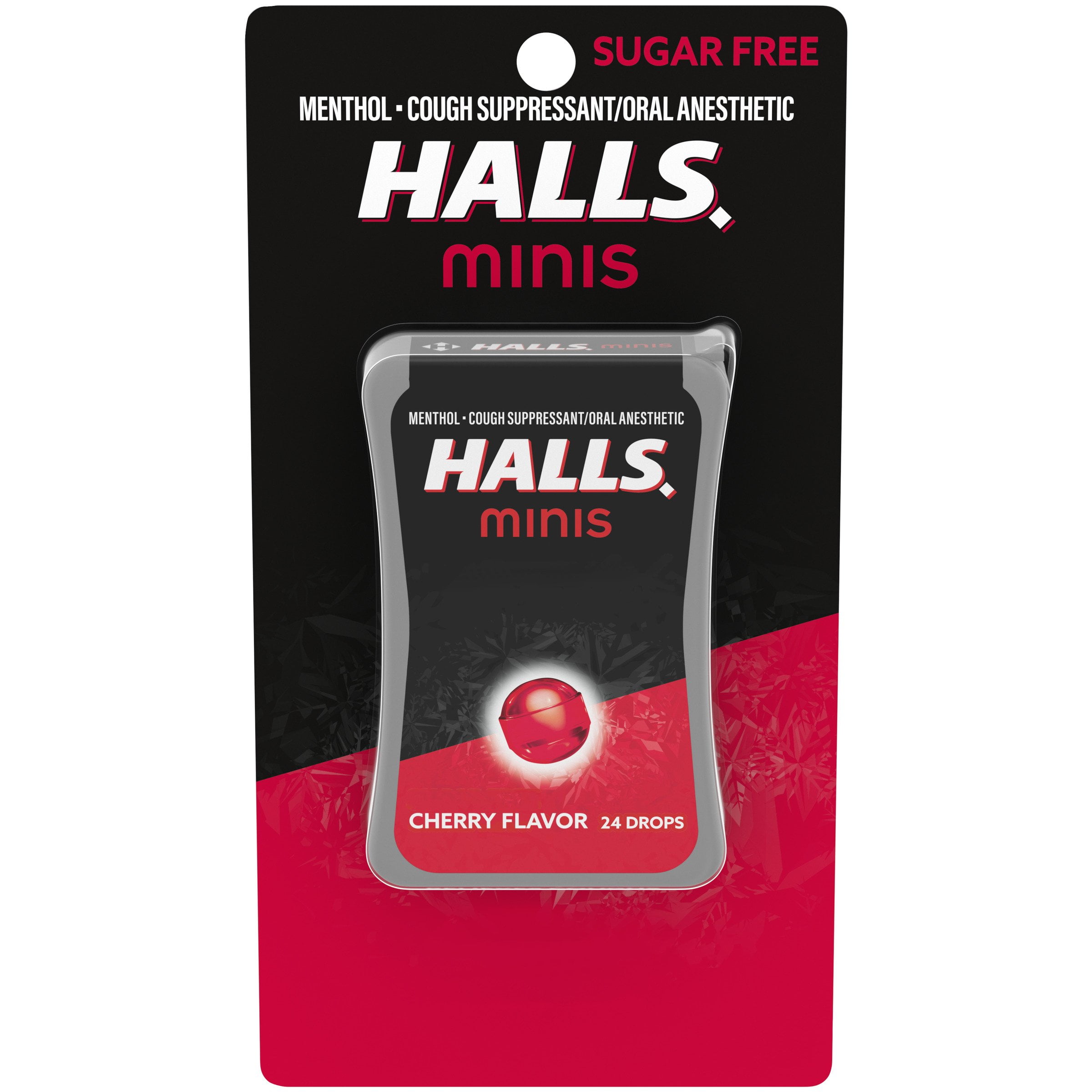 Pack of 4 Halls Minis Cough Drops - Sugar Free Cherry - 24 ct - Package ...